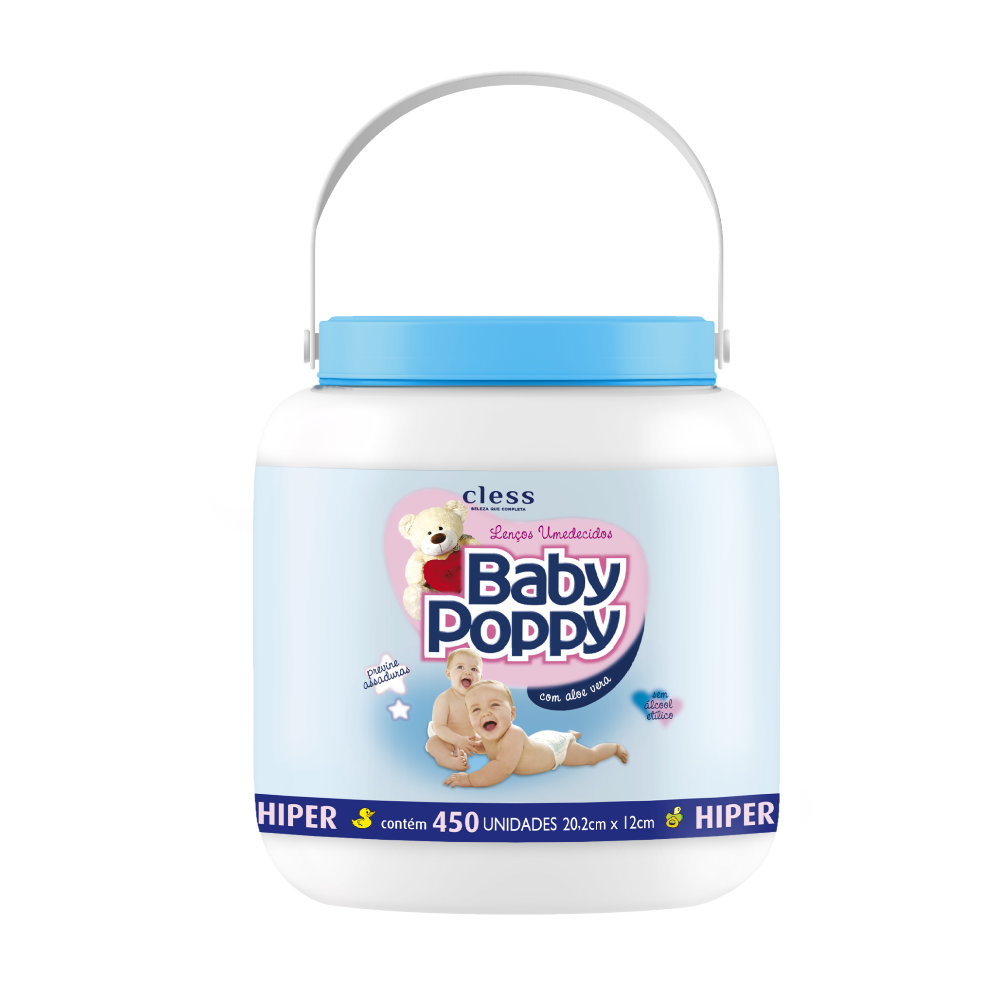 LENÇO UMEDECIDO BABY POPPY ESTOJO C/100 UNIDADES – Grupo 7Y